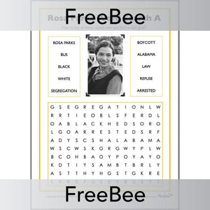 Rosa Parks Word Search Printable Puzzle by PlanBee