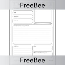 FREE Person Fact File Template | PlanBee