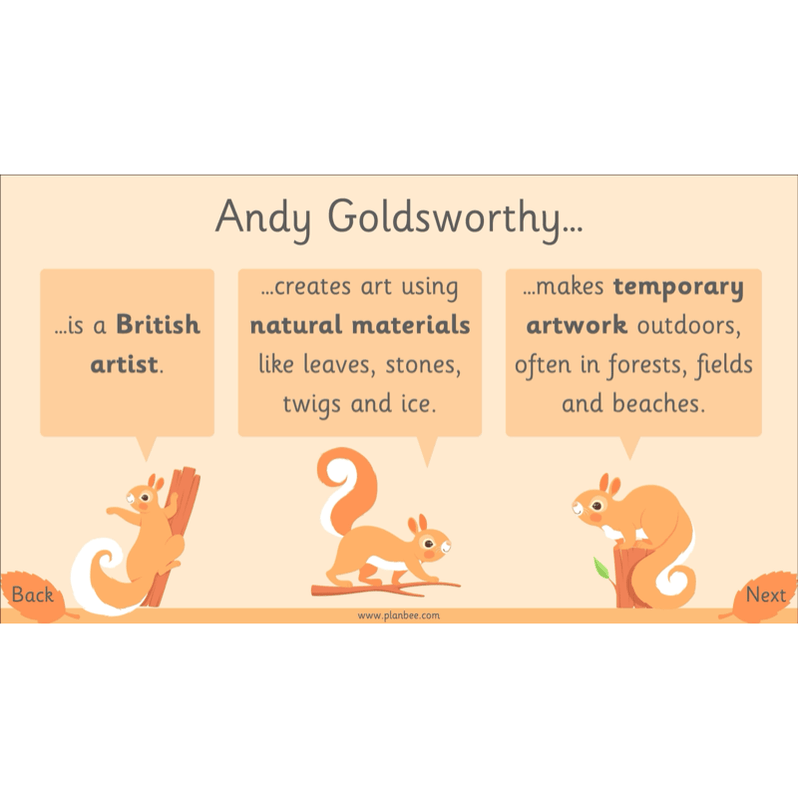 Andy Goldsworthy KS1 Art Lesson Plans created by PlanBee