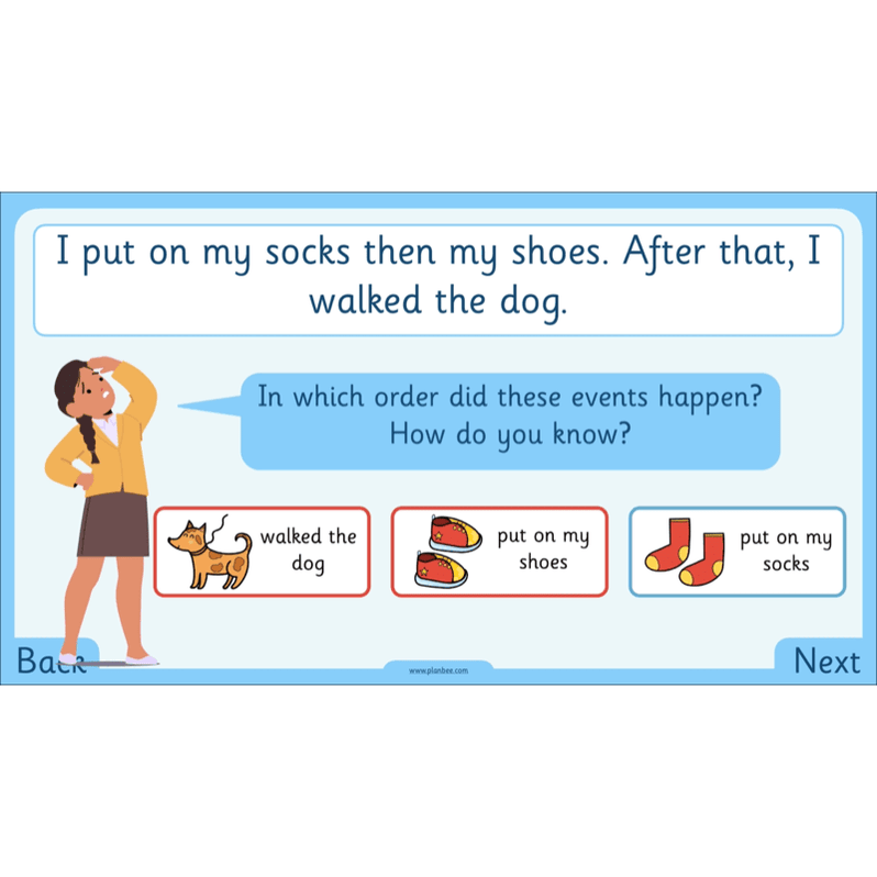 Time Connectives KS1 - PlanBee English Lesson