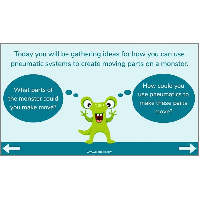 Moving Monsters Year 3 KS2 Pneumatics Lessons by PlanBee