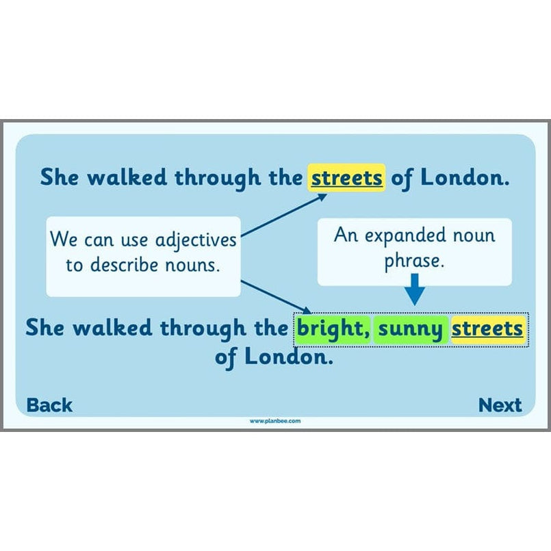 Expanded Noun Phrases Year 2 Lesson Pack | PlanBee