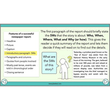 Features of a Newspaper Report KS2 Lesson Pack | PlanBee
