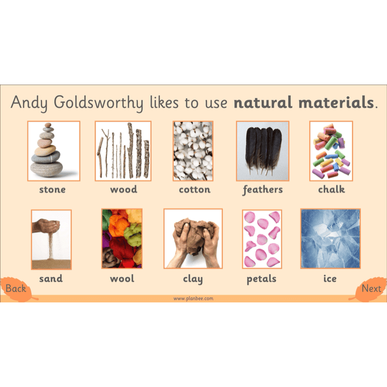Andy Goldsworthy KS1 Art Lesson Plans created by PlanBee