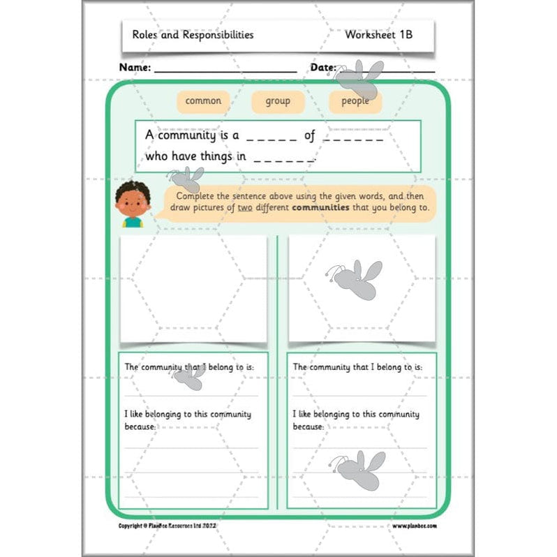 Roles and Responsibilities KS1 PSHE by PlanBee
