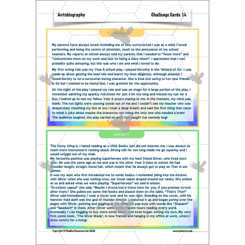 Autobiography KS2 English Planning and Resources — PlanBee