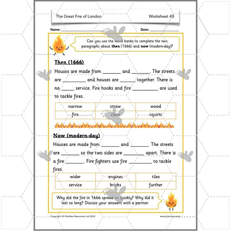 The Great Fire of London KS1 Resources & Activities — PlanBee