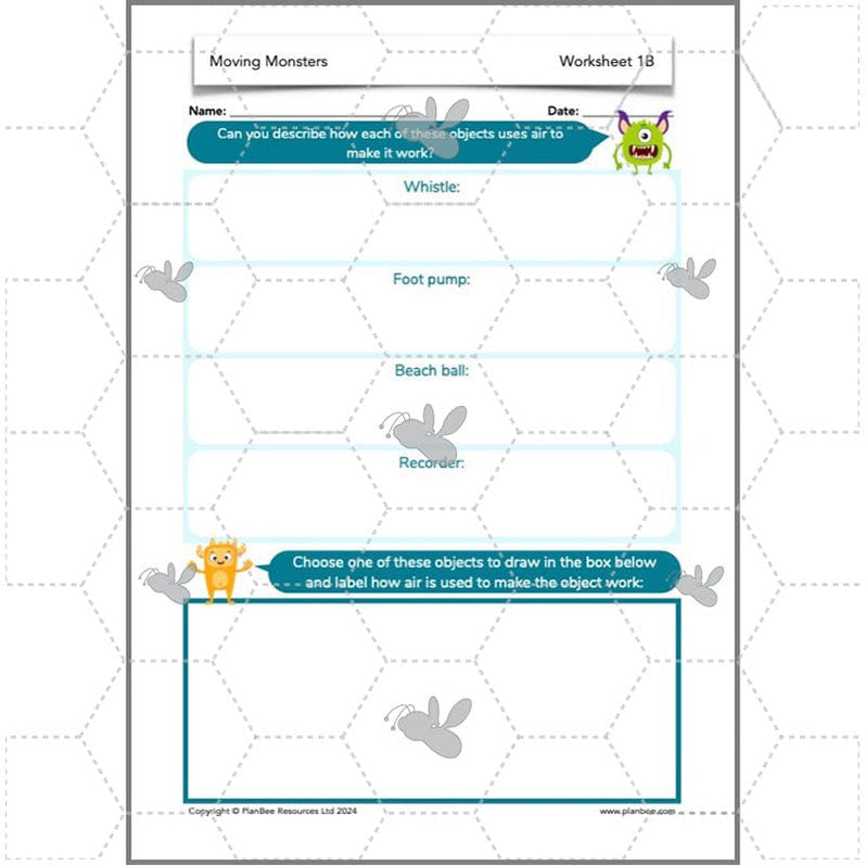 Moving Monsters Year 3 KS2 Pneumatics Lessons by PlanBee