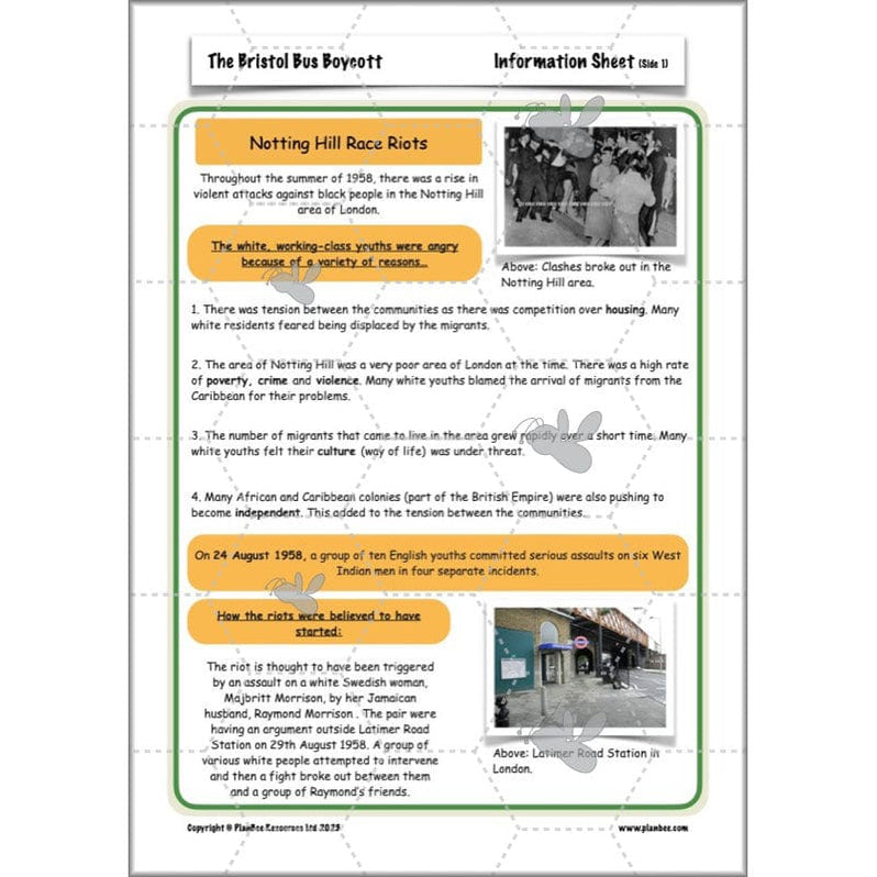 Bristol Bus Boycott KS2 History Lessons by PlanBee
