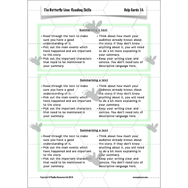 FREE Mini-scheme | The Butterfly Lion Reading Skills KS2 — PlanBee