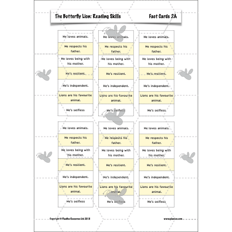 FREE Mini-scheme | The Butterfly Lion Reading Skills KS2 — PlanBee