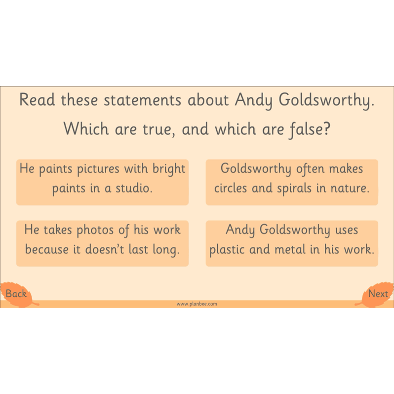 Andy Goldsworthy KS1 Art Lesson Plans created by PlanBee