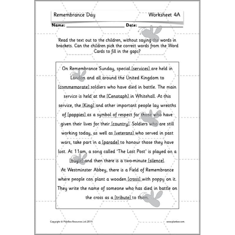 KS1 Remembrance Day Lesson | Year 2 History Planning — PlanBee