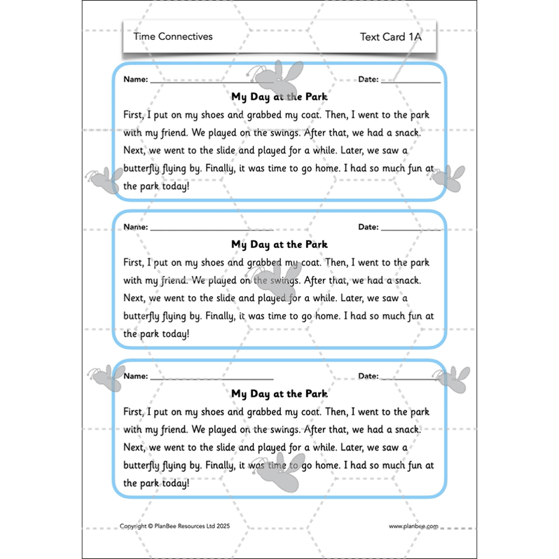 Time Connectives KS1 - PlanBee English Lesson