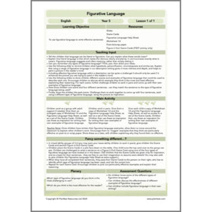 Figurative Language KS2 Lesson Pack | PlanBee