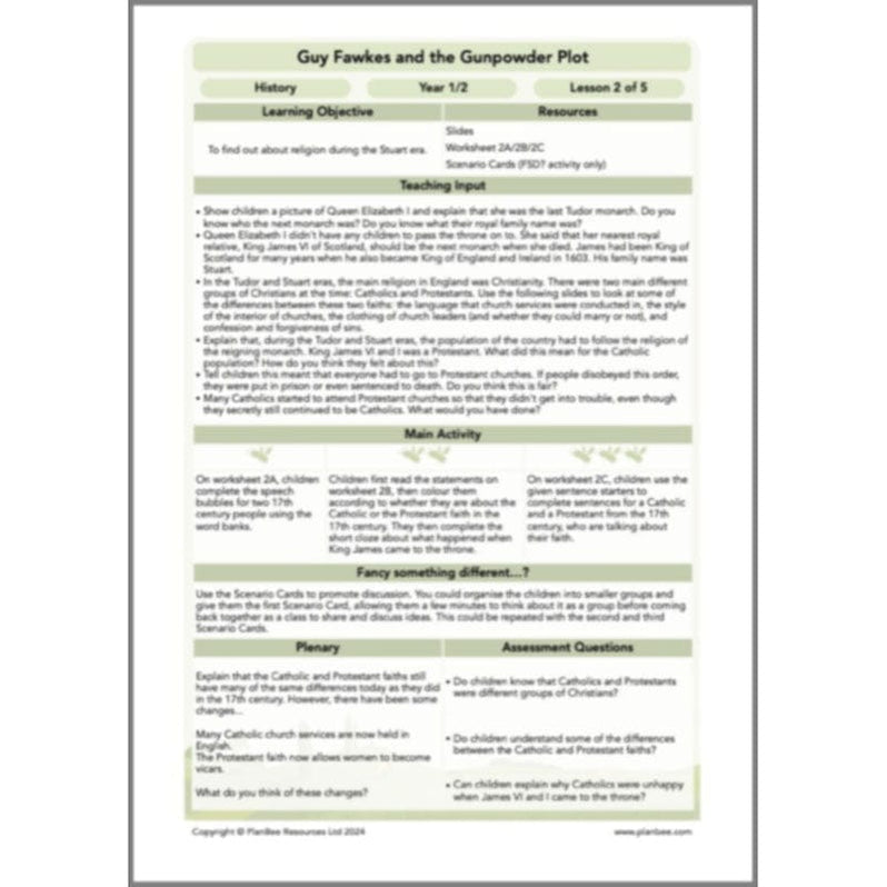 Guy Fawkes KS1 Resources & Lesson Plans | Gunpowder Plot — PlanBee