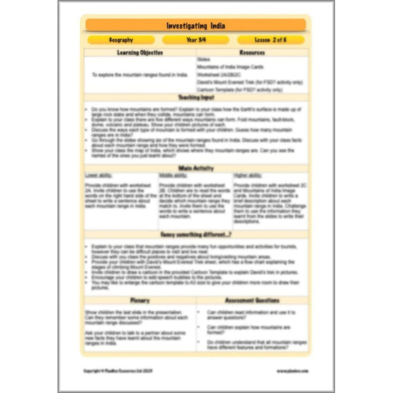Investigating India KS2 Geography scheme for Year 3 & Year 4 — PlanBee