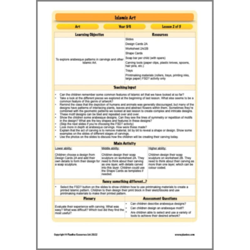 Islamic Art KS2 lessons | PlanBee