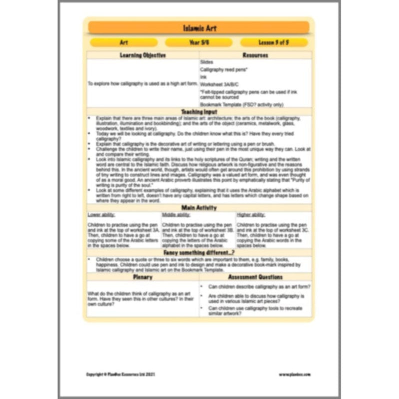 Islamic Art KS2 lessons | PlanBee