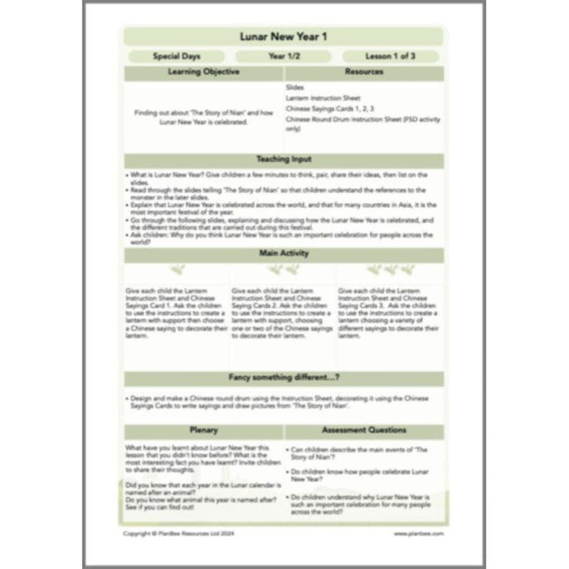 Lunar New Year - KS1 - Planning and Resources - PlanBee