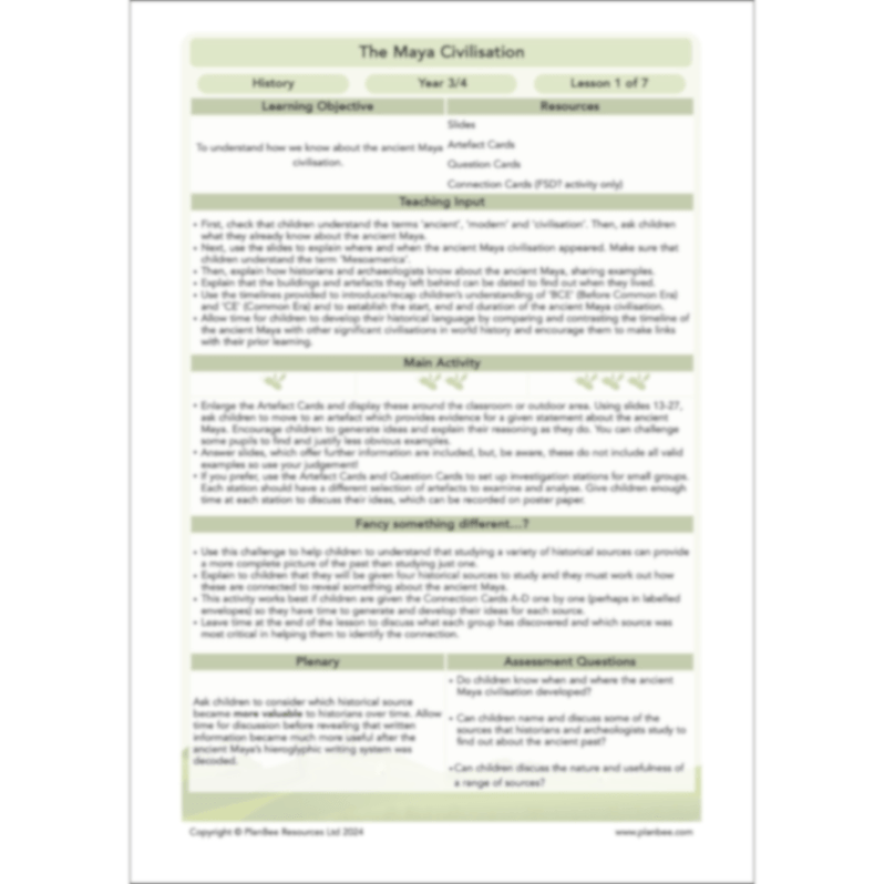The Maya Civilisation KS2 History Lessons and Resources — PlanBee