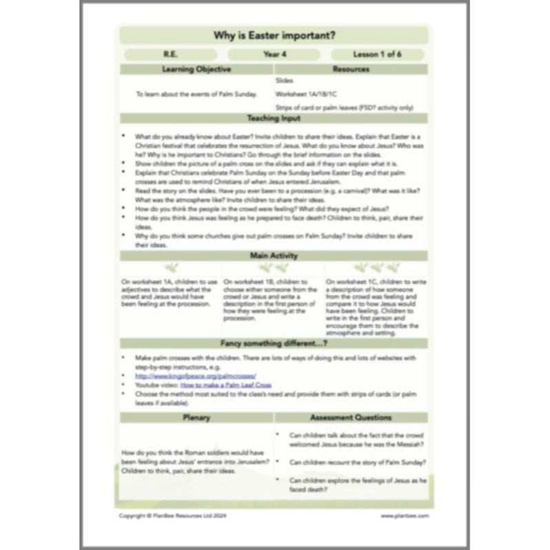 Why is Easter important? KS2 Year 4 RE Lesson by PlanBee