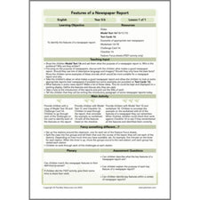Features of a Newspaper Report KS2 Lesson Pack | PlanBee