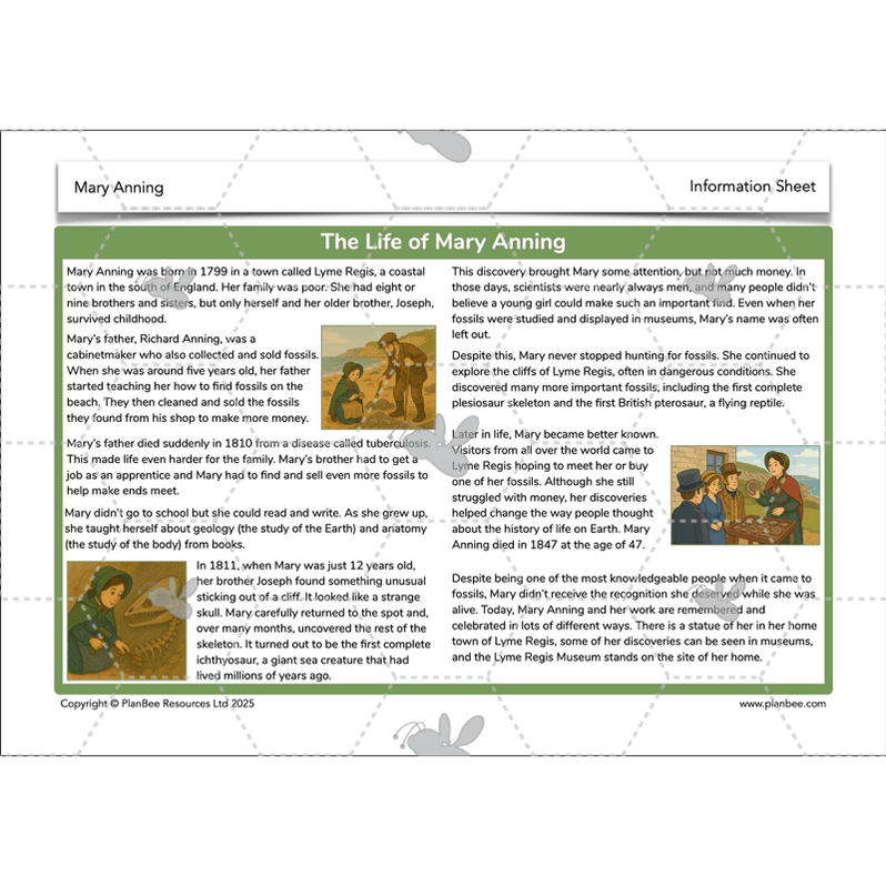 Mary Anning KS2 Lesson | Life and Achievements — PlanBee