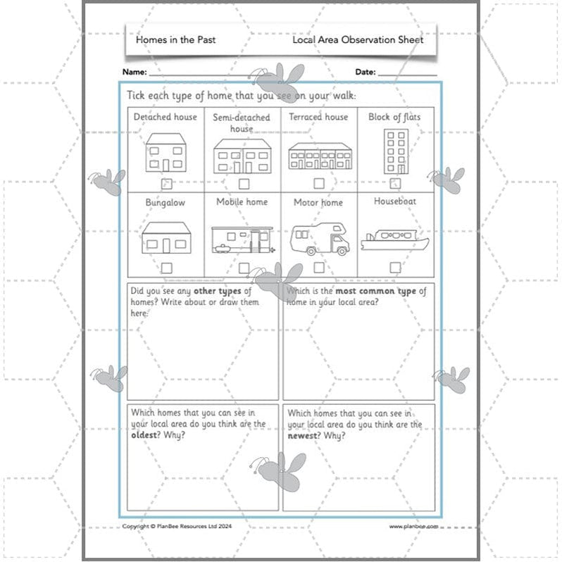 KS1 Homes in the Past History Lesson Pack by PlanBee