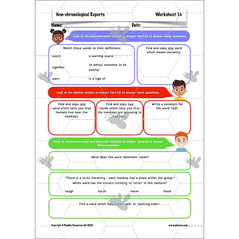 Non-chronological Reports Year 6 English Planning — PlanBee