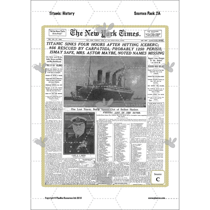 Titanic KS2 Lesson Plans and Resources | Primary History — PlanBee