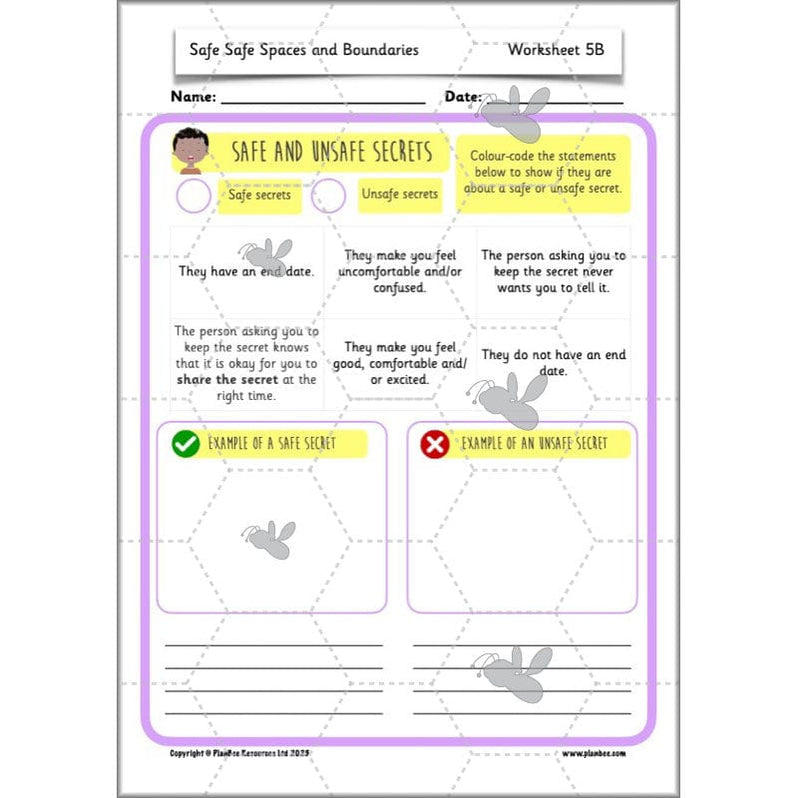 Safe Spaces and Boundaries PSHE KS1 lessons by PlanBee