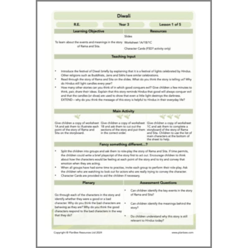 Diwali KS2 lessons, activities and resources by PlanBee