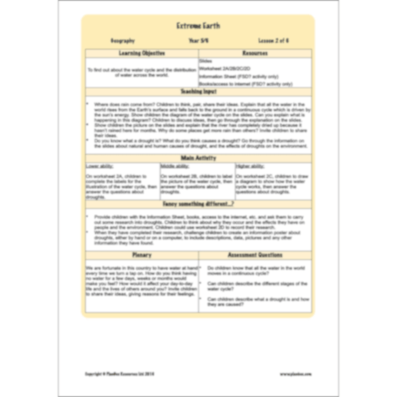 Extreme Earth KS2 Lesson Planning Pack — PlanBee