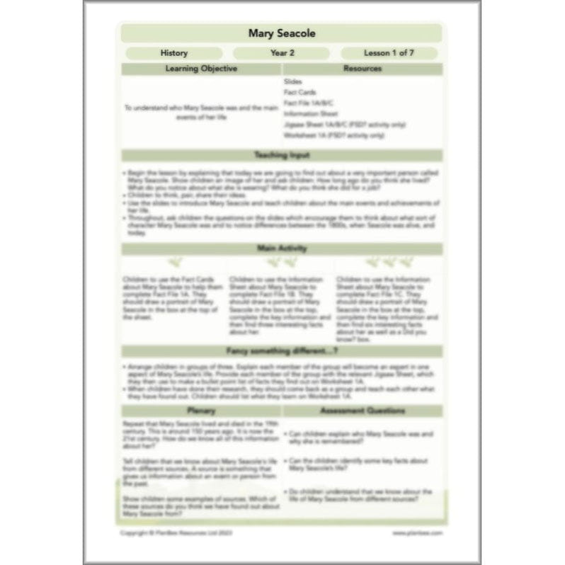 Mary Seacole History KS1 lessons by Planbee — PlanBee