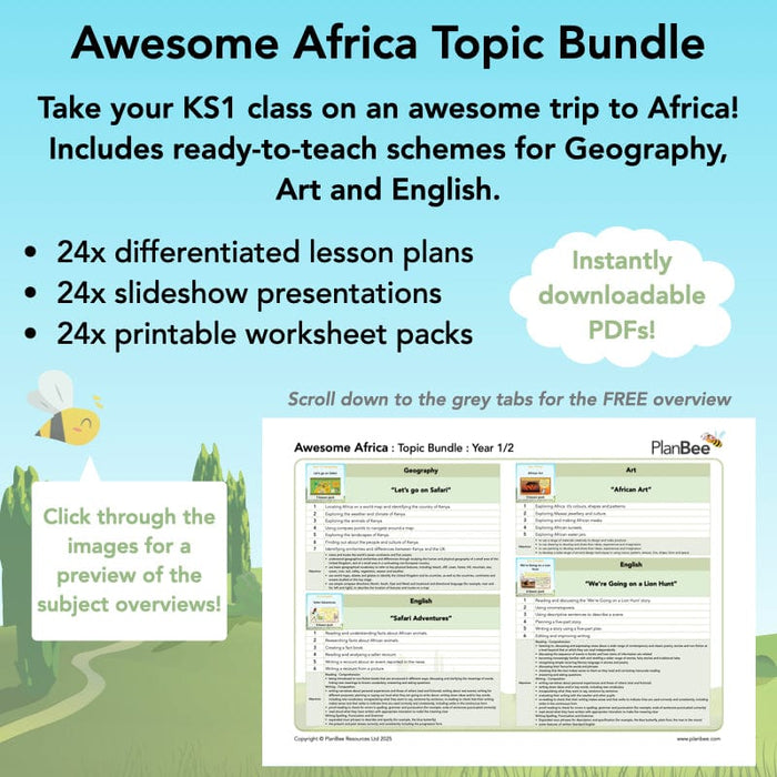 Awesome Africa KS1 Topic Bundle — PlanBee
