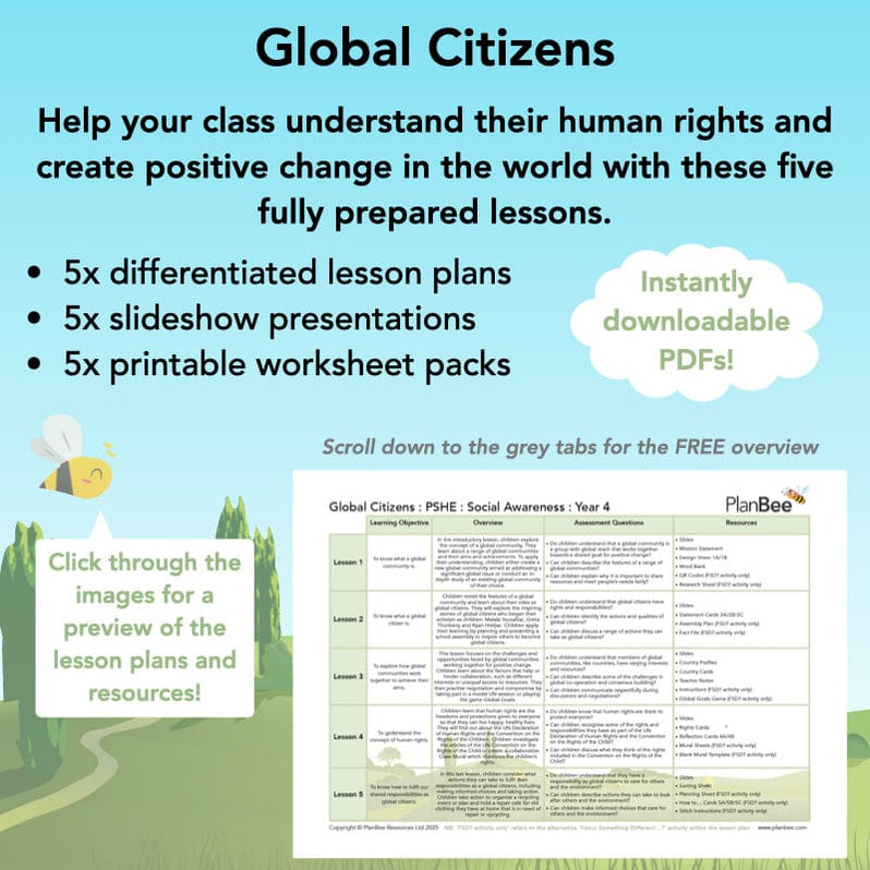 Global Citizens | Year 4 PSHE Lessons — PlanBee