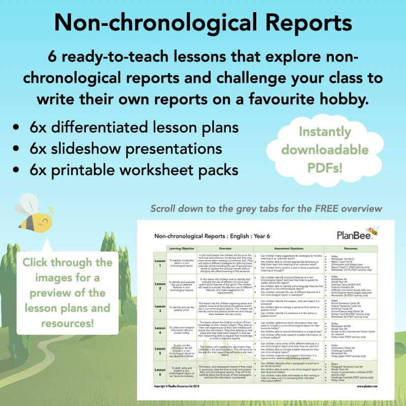 Non-chronological Reports Year 6 English Planning — PlanBee