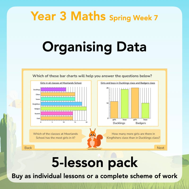 Year 3 Statistics Organising Data PlanBee Maths Lesson