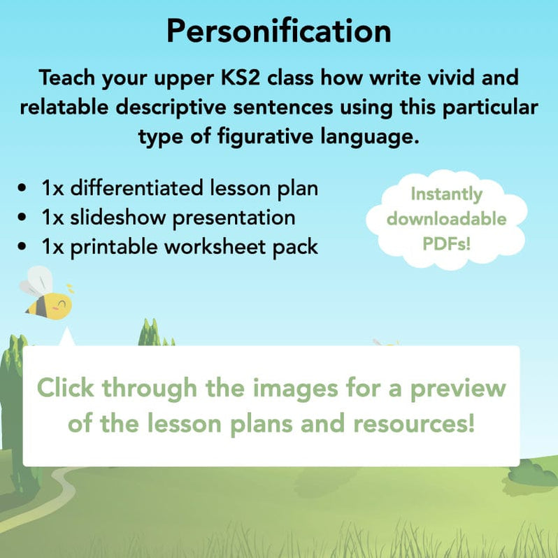 Personification KS2 English Lesson Pack | PlanBee