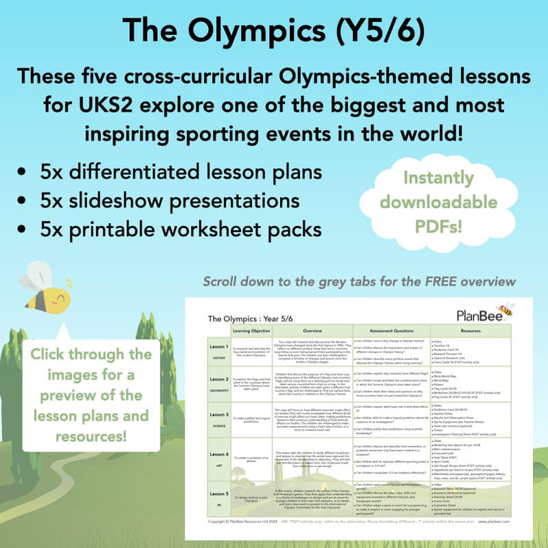 Olympic Games Year 5/6 Lesson Pack by PlanBee