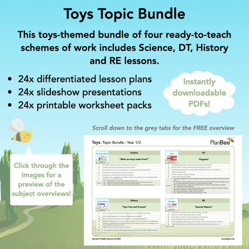 Year 1 Topics prepared cross-curricular packs by PlanBee