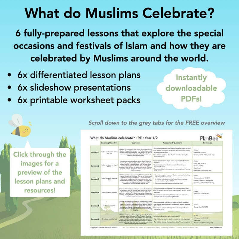 Islam KS1 and Islam KS2 RE lessons and worksheets by PlanBee