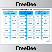 FREE Adjective Word Mat KS1 by PlanBee