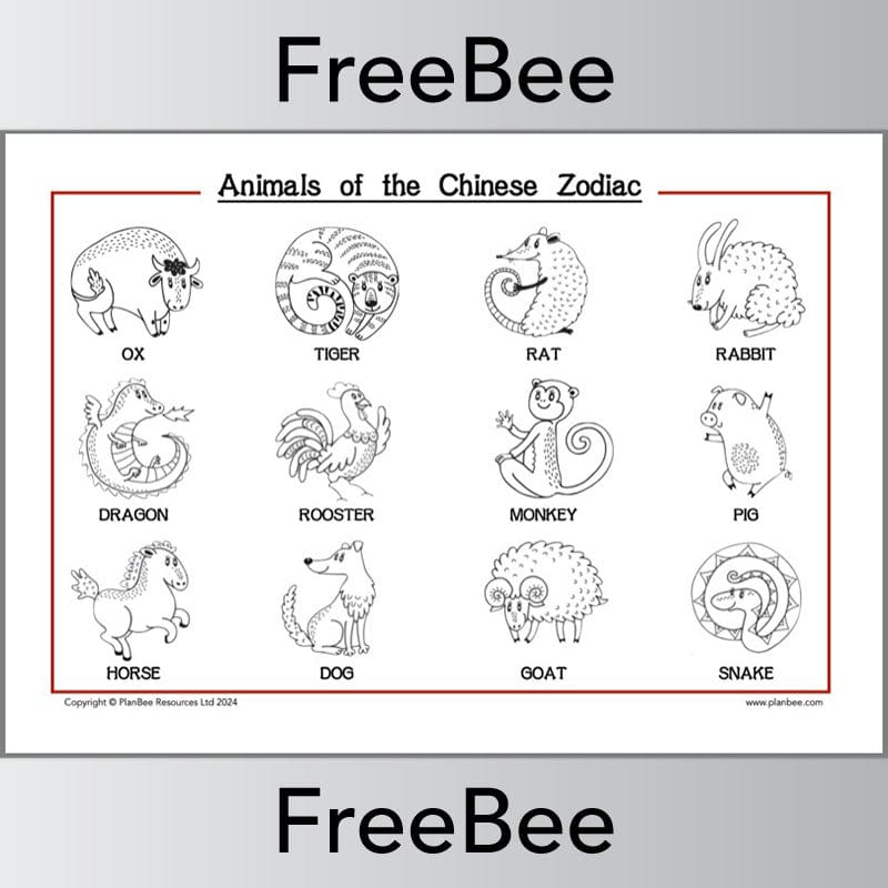 FREE Lunar New Year Colouring Pages by PlanBee