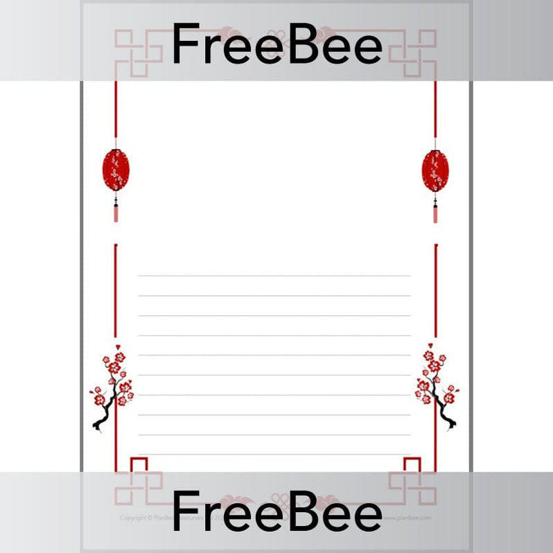 Lunar New Year Writing Frame | PlanBee FreeBees