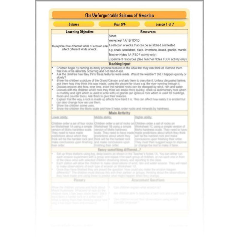 The Unforgettable Science of America: KS2 Science Planning — PlanBee