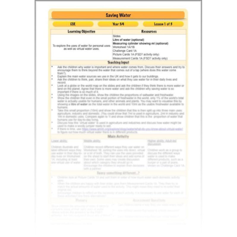 Saving Water Lesson Plans KS2 Resource | PlanBee