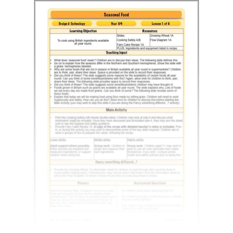 Seasonal Food Seasonality KS2 cooking lessons by PlanBee