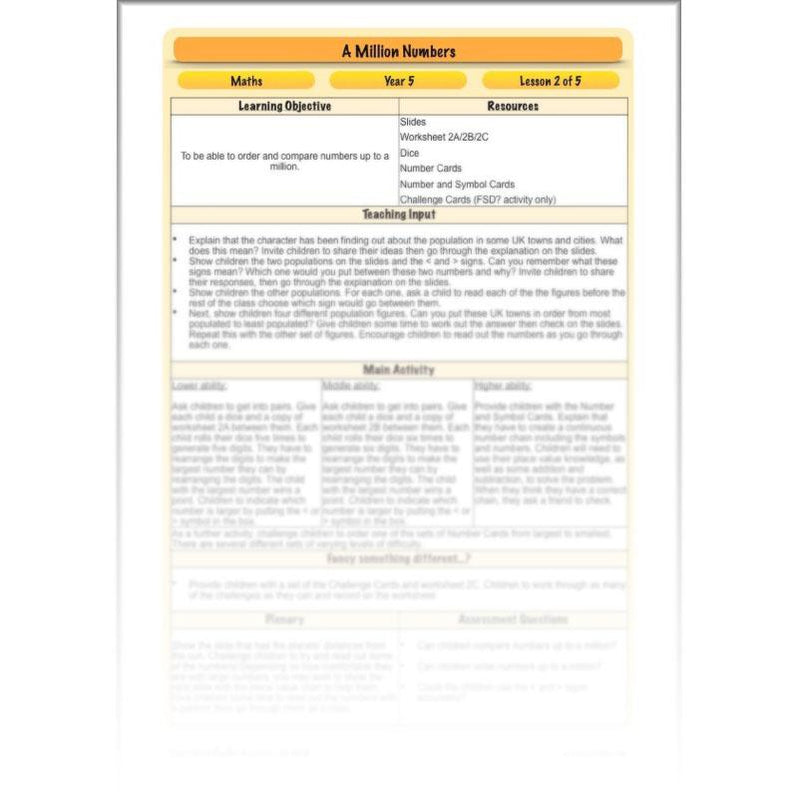 A Million Numbers Year 5 Maths Planning by PlanBee